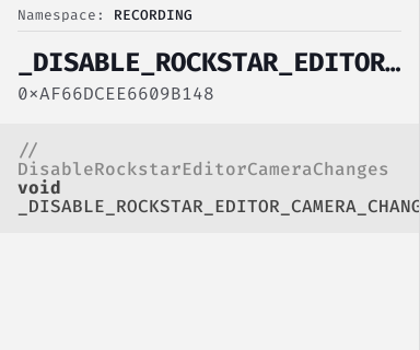 DisableRockstarEditorCameraChanges - FiveM Natives @ Cfx.re Docs