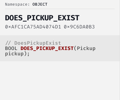 DoesPickupExist - FiveM Natives @ Cfx.re Docs