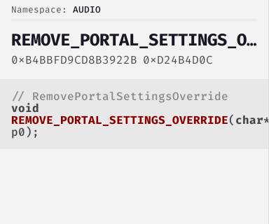 RemovePortalSettingsOverride - FiveM Natives @ Cfx.re Docs