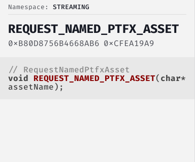RequestNamedPtfxAsset - FiveM Natives @ Cfx.re Docs