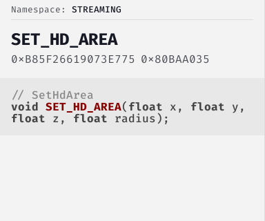 SetHdArea - FiveM Natives @ Cfx.re Docs