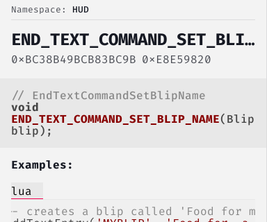 EndTextCommandSetBlipName - FiveM Natives @ Cfx.re Docs