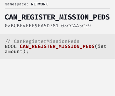 CanRegisterMissionPeds - FiveM Natives @ Cfx.re Docs