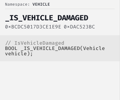 IsVehicleDamaged - FiveM Natives @ Cfx.re Docs