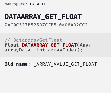 DataarrayGetFloat - FiveM Natives @ Cfx.re Docs
