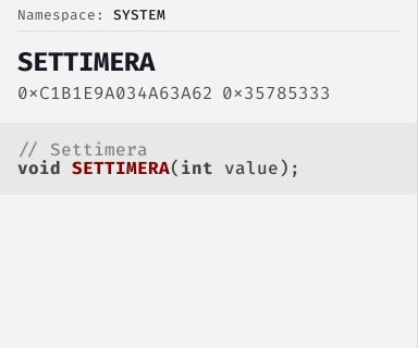 Settimera - FiveM Natives @ Cfx.re Docs