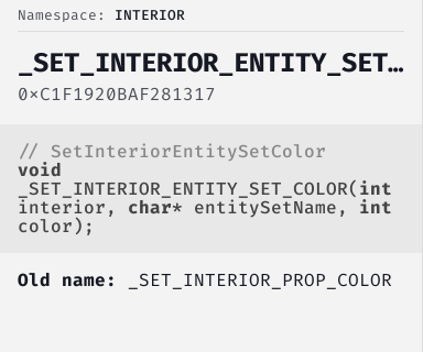 Setinteriorentitysetcolor Fivem Natives Cfx Re Docs