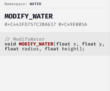 ModifyWater - FiveM Natives @ Cfx.re Docs
