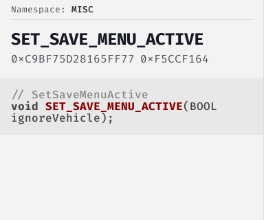 SetSaveMenuActive - FiveM Natives @ Cfx.re Docs