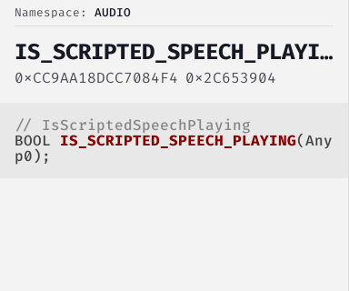 IsScriptedSpeechPlaying - FiveM Natives @ Cfx.re Docs