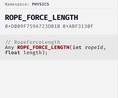 RopeForceLength - FiveM Natives @ Cfx.re Docs