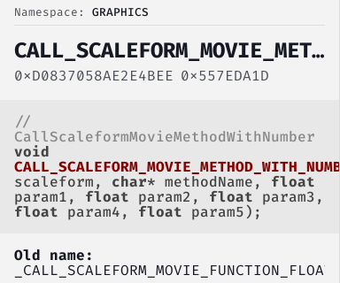 CallScaleformMovieMethodWithNumber - FiveM Natives @ Cfx.re Docs