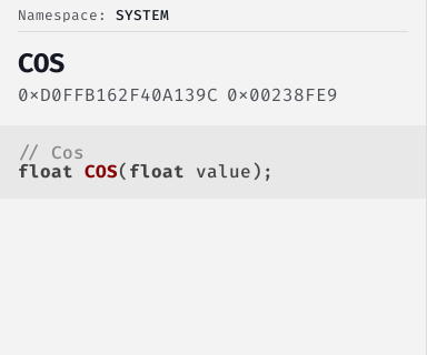 Cos - FiveM Natives @ Cfx.re Docs