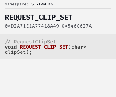 RequestClipSet - FiveM Natives @ Cfx.re Docs
