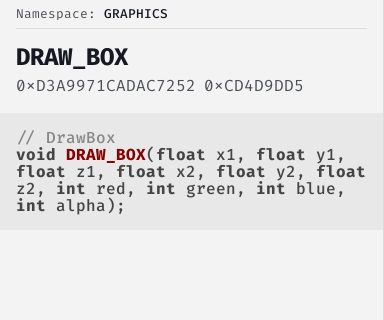 DrawBox - FiveM Natives @ Cfx.re Docs