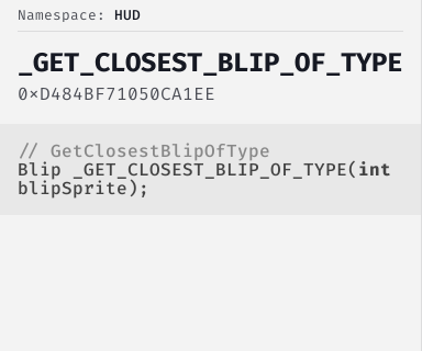 GetClosestBlipOfType - FiveM Natives @ Cfx.re Docs
