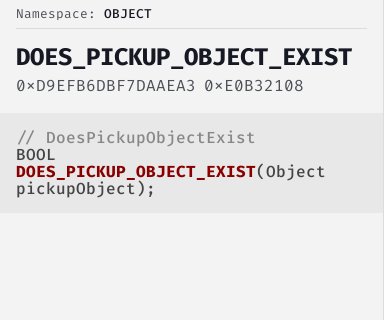 DoesPickupObjectExist - FiveM Natives @ Cfx.re Docs