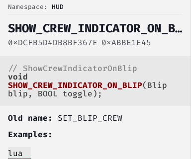 ShowCrewIndicatorOnBlip - FiveM Natives @ Cfx.re Docs