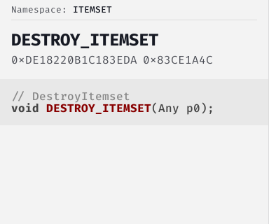 DestroyItemset - FiveM Natives @ Cfx.re Docs