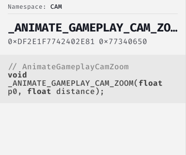AnimateGameplayCamZoom - FiveM Natives @ Cfx.re Docs