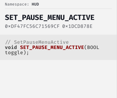 SetPauseMenuActive - FiveM Natives @ Cfx.re Docs