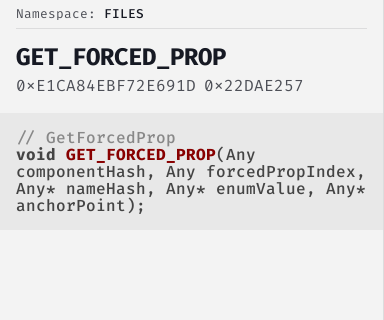 GetForcedProp - FiveM Natives @ Cfx.re Docs