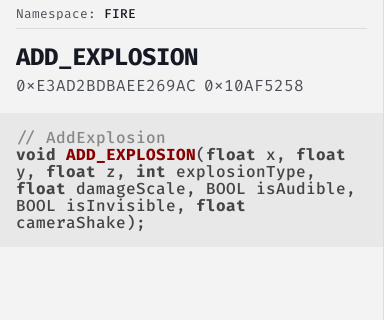 AddExplosion - FiveM Natives @ Cfx.re Docs