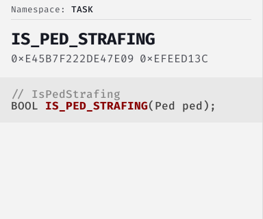 IsPedStrafing - FiveM Natives @ Cfx.re Docs