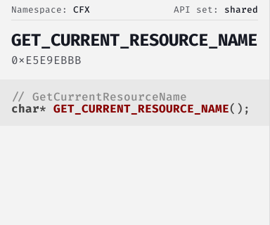 GetCurrentResourceName - FiveM Natives @ Cfx.re Docs