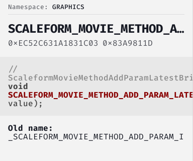 ScaleformMovieMethodAddParamLatestBriefString - FiveM Natives @ Cfx.re Docs