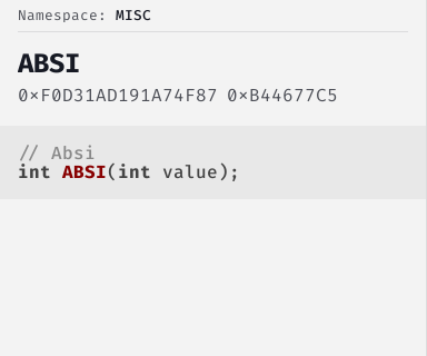 Absi - FiveM Natives @ Cfx.re Docs