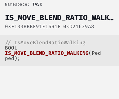 IsMoveBlendRatioWalking - FiveM Natives @ Cfx.re Docs
