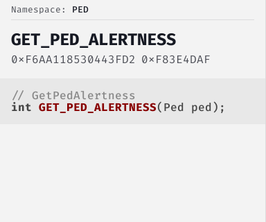 GetPedAlertness - FiveM Natives @ Cfx.re Docs