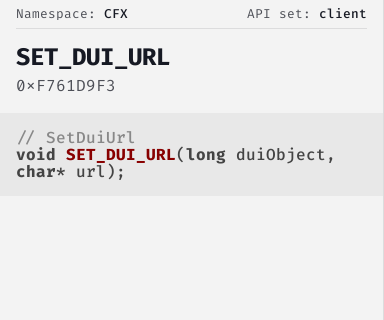SetDuiUrl - FiveM Natives @ Cfx.re Docs