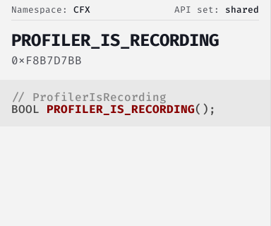 ProfilerIsRecording - FiveM Natives @ Cfx.re Docs