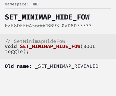 SetMinimapHideFow - FiveM Natives @ Cfx.re Docs