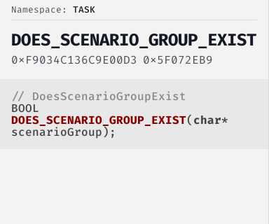 DoesScenarioGroupExist - FiveM Natives @ Cfx.re Docs