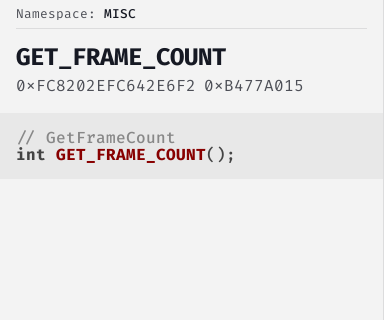 GetFrameCount - FiveM Natives @ Cfx.re Docs