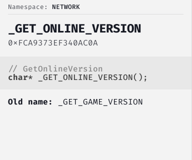 GetOnlineVersion - FiveM Natives @ Cfx.re Docs